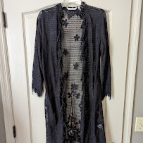 Soft Surroundings | Tops | Sheer Netted Black Topper | Poshmark